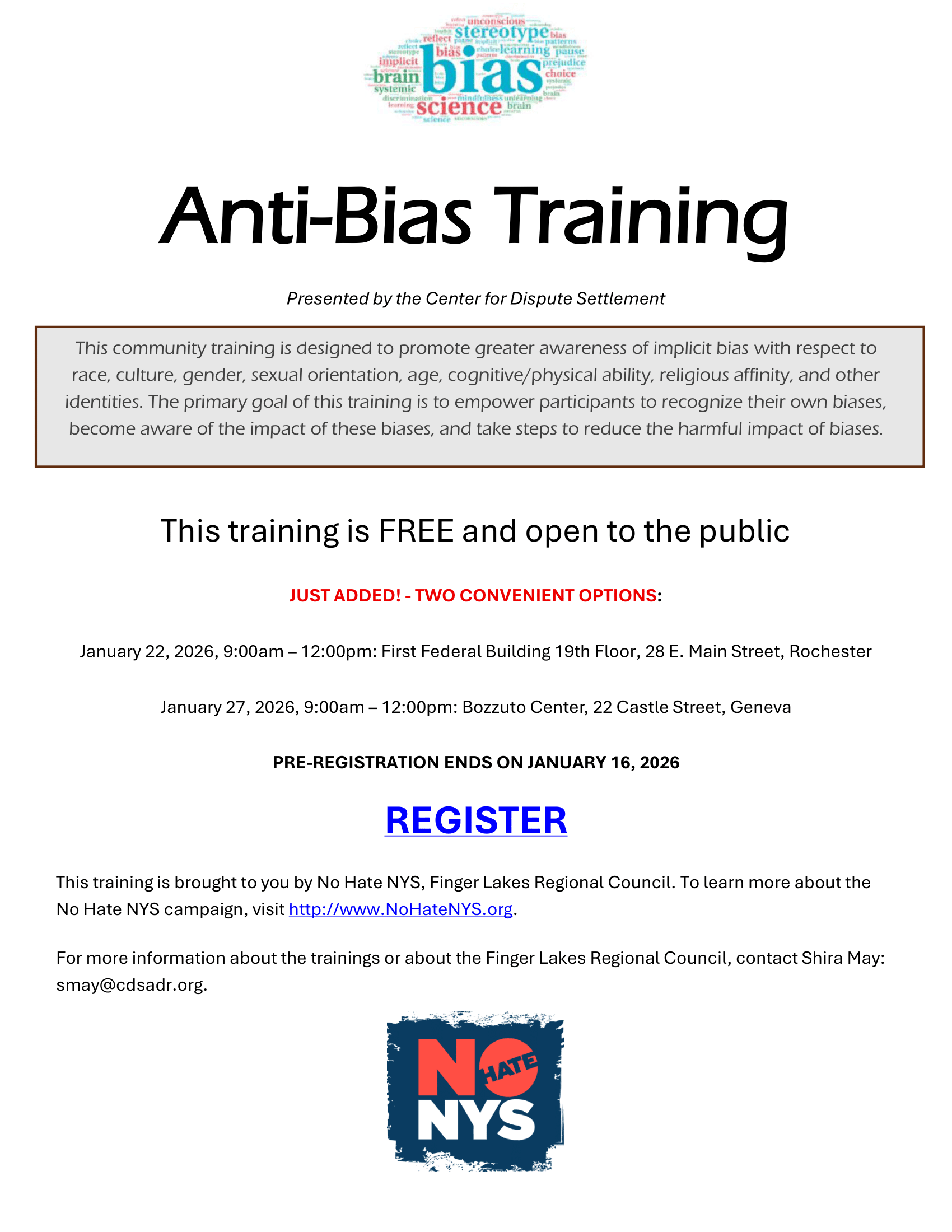 Anti-Bias Training January 2026 | The Center for Dispute Settlement